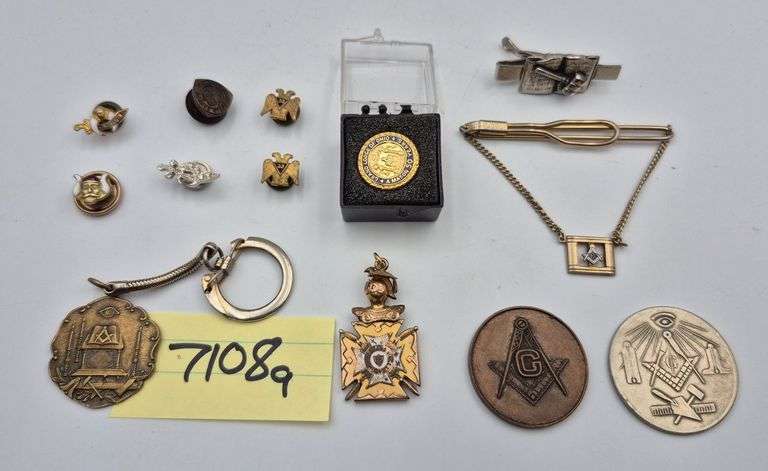 Masonic pins, watch fob, tie clips, keychain, tokens - Mark Van Hook ...