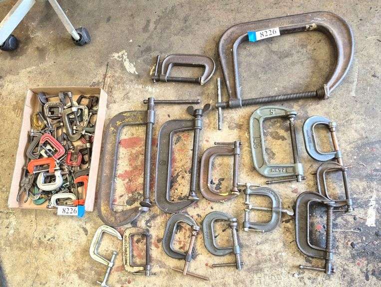 Large lot of C clamps - Mark Van Hook, Auctioneer