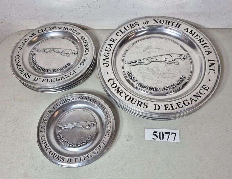 Pewter Jaguar clubs of North America plates - Mark Van Hook, Auctioneer