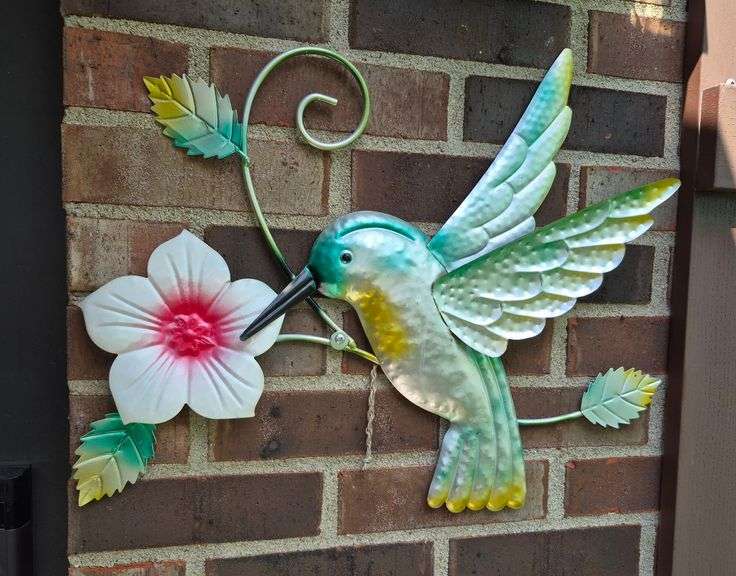 Wall hanging outdoor metal hummingbird and Sun decorations - Mark Van ...