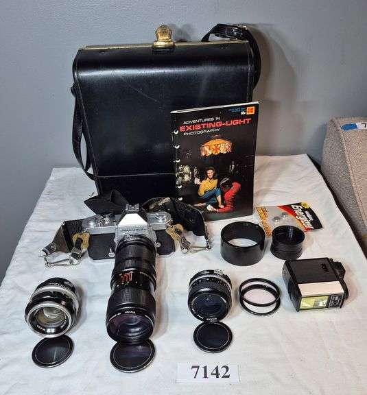 Nikkormat FT2 SLR camera with Nikkor 50mm f1.4 lens, Nikkor 28mm f3.5 ...