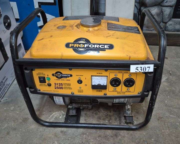 Powermate Pro Force 2500 Watt gas generator - Mark Van Hook, Auctioneer