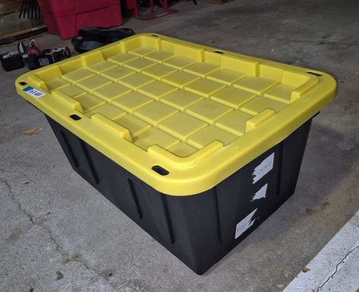 Empty storage totes - Mark Van Hook, Auctioneer