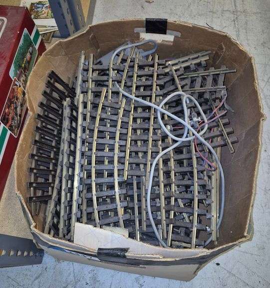 LGB circus train in box, box full of extra G gauge train track - Mark ...