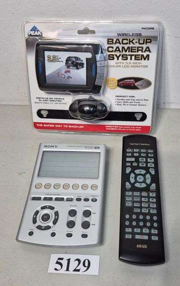 Peak Wireless backup camera system in packaging, Sony and Harman Kardon ...