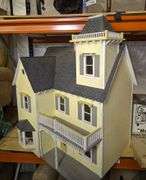 Doll house, perspective shadow box, wrapped up doll house furniture and ...