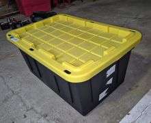 Empty storage totes - Mark Van Hook, Auctioneer