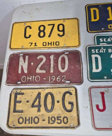 Vintage Ohio license plates - Mark Van Hook, Auctioneer