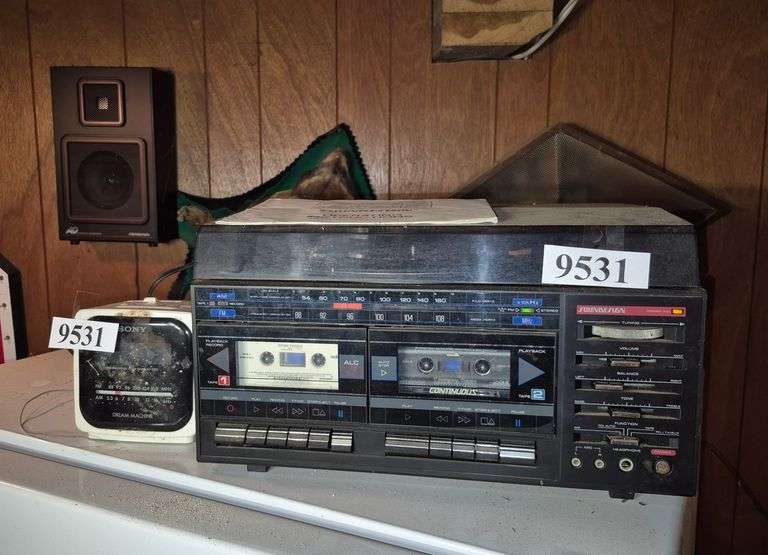 Sound design compact stereo with record player and double cassette ...