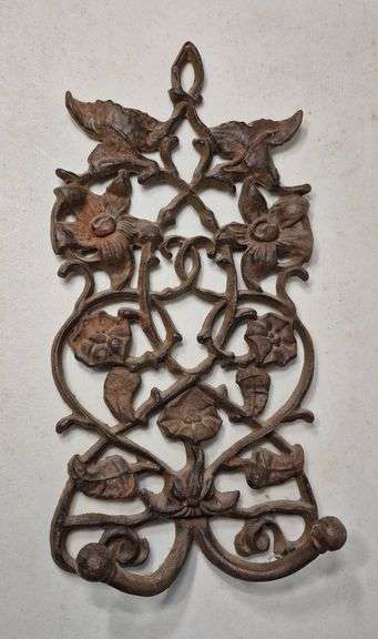 Ornate cast iron boot scraper and boot jack, vintage cast iron register ...