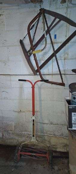 Lawnflite 16 manual lawn mower, pruning saws, antique bow saw - Mark ...