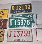 Vintage Ohio license plates - Mark Van Hook, Auctioneer