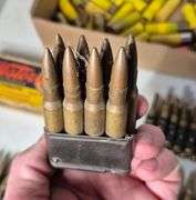 Various ammunition, empty 20 mm shells, casings, empty vintage 45 ...