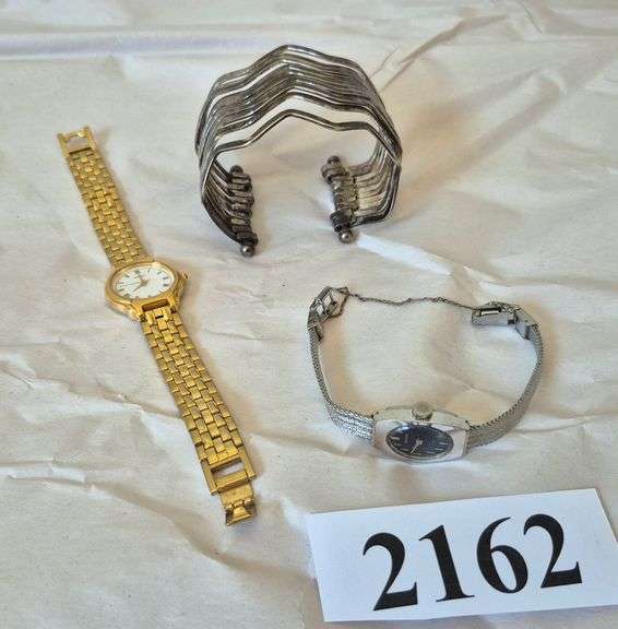 Two Seiko ladies wrist watches, Silver Plate cuff bracelet - Mark Van ...