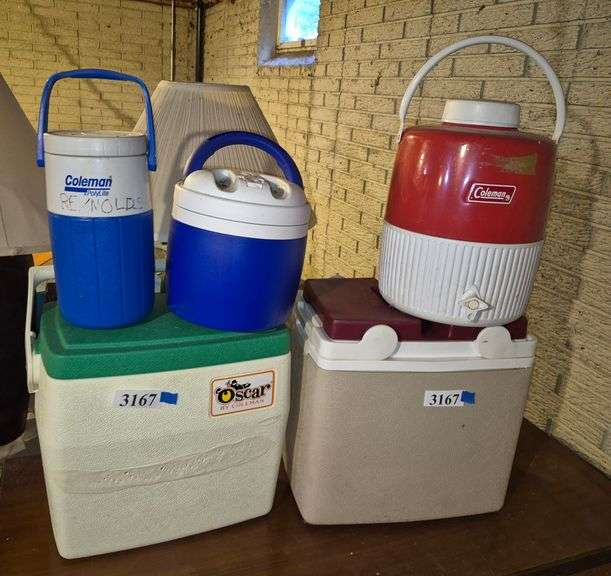 Two small coolers, drink coolers - Mark Van Hook, Auctioneer