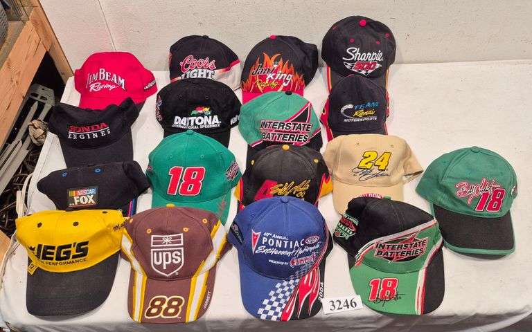 NASCAR racing baseball caps - Mark Van Hook, Auctioneer