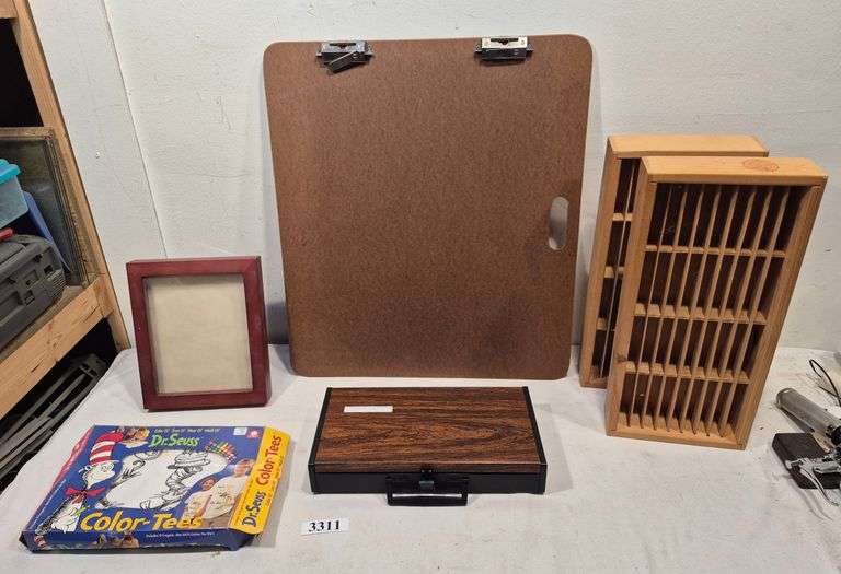 Large artists clipboard, display frame, Dr Seuss color tees, cassette ...