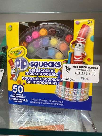 CRAOLA PIP SQUEAKS TELESCOPING MARKER TOWER (50) WASHABLE MARKERS ...