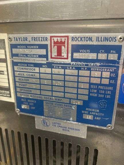 TAYLOR 330-32 ICE CREAM MACHINE - North American Auction LLC
