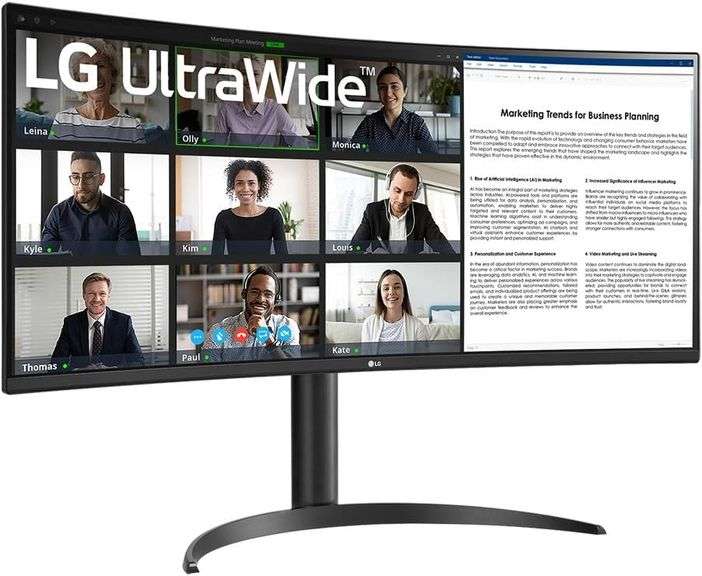 LG UltraWide 34WQ73A-B 34 Inch Curved IPS Computer Monitor with QHD ...