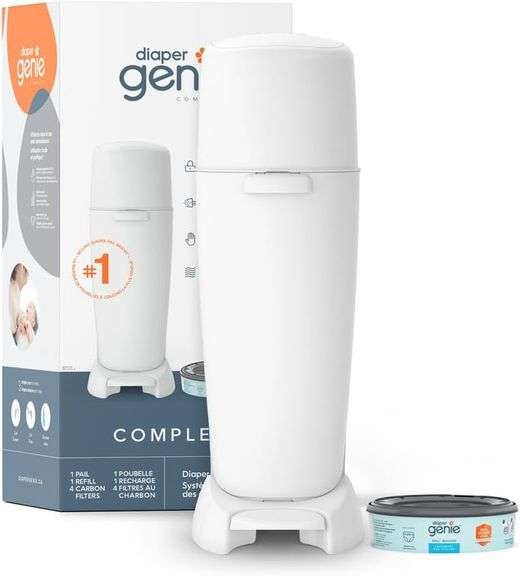 Diaper Genie Complete Diaper Pail System, White - EXCLUSIVE - includes ...