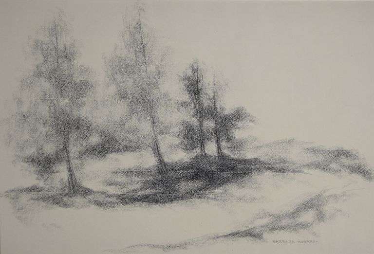 Barbara Howard - Charcoal Landscape - Northrow Gallery Auctions Ltd.