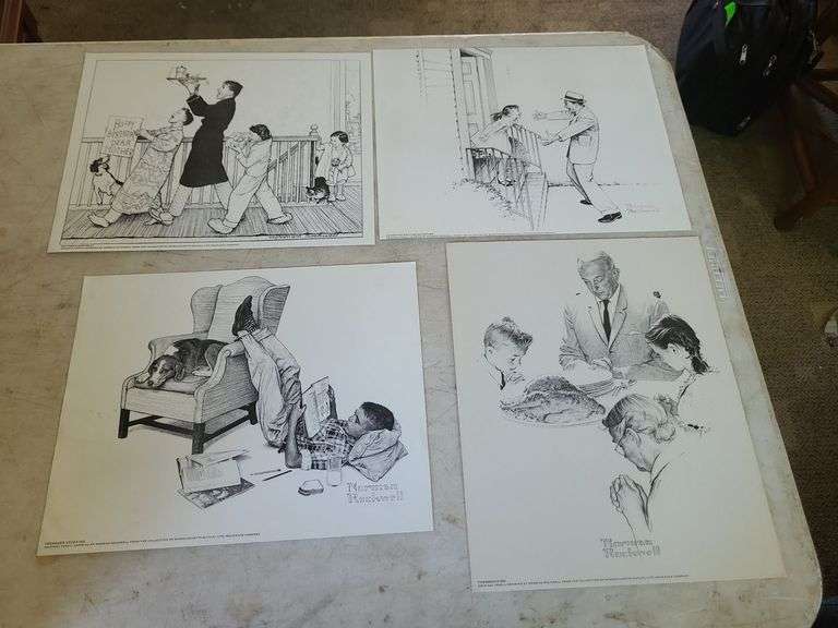 Norman Rockwell Original Pencil Drawing Prints in Living Room - Ness ...