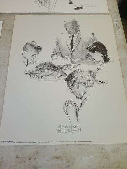 Norman Rockwell Original Pencil Drawing Prints in Living Room - Ness ...