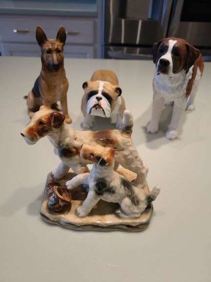 4 piece dog Statue lot Godfrey North Light. Living room - Ness Bros ...