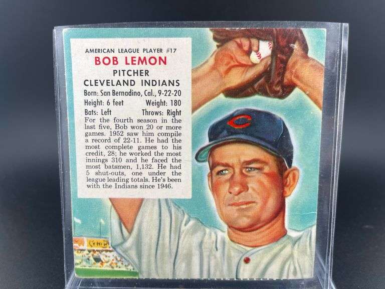 Vintage 1954 Red Man Bob Lemon #17 Baseball Card - NexBid