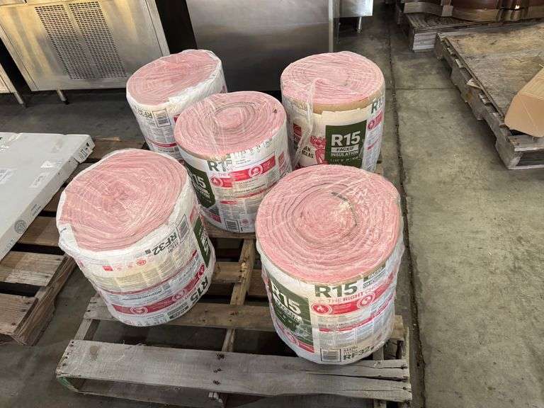 Bid is x 5 - R15 Faced Insulation Rolls - NexBid