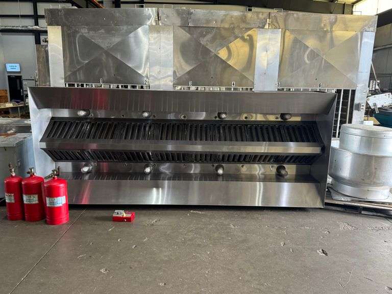 12’6” Captive Aire Exhaust Hood w Fan and Heated Return Air - NexBid