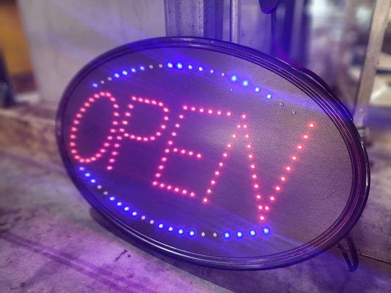 22" Animated/Flashing LED Lighted Open Sign - NexBid