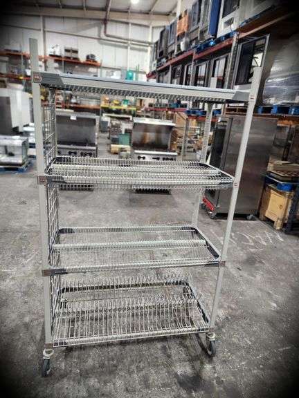 Composite Rack with Gravity-Feed Wire Shelves on Casters - NexBid