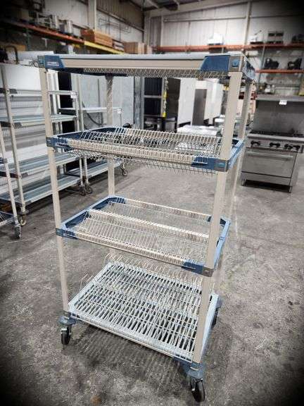 Composite Rack with Gravity-Feed Wire Shelves on Casters - NexBid