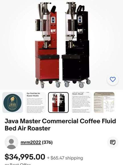 Java Master Fluid Bed Coffee Roaster - NexBid