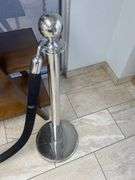Chrome Crowd Control Poles Estanchions with Rope - NexBid