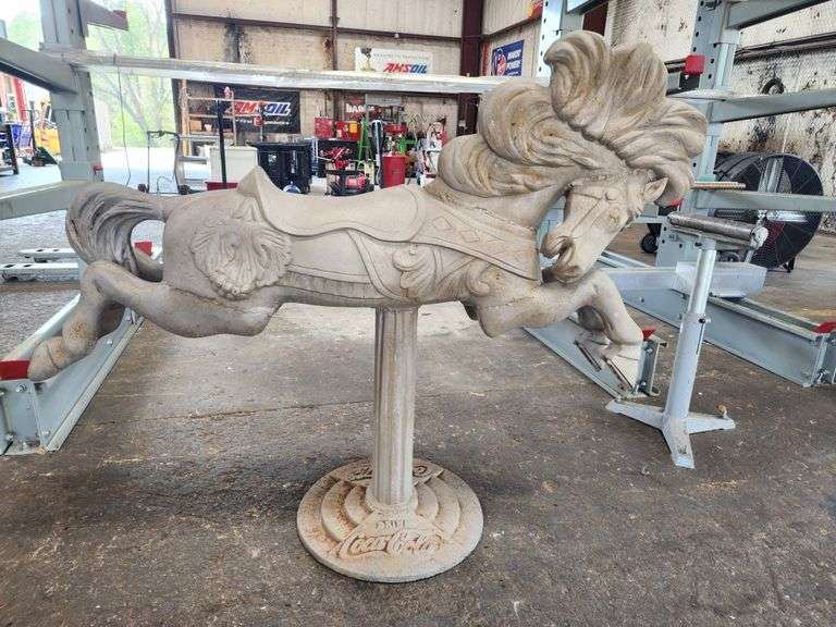 Vintage Cast Coca-Cola Carousel Horse - NexBid