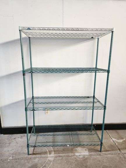 48" Metro Green Coated Wire Shelving Rack - NexBid