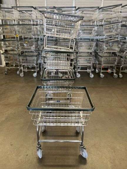 Bid is X 4 27" x 23" x 27" Chrome Utility Cart – Rolling Inventory ...