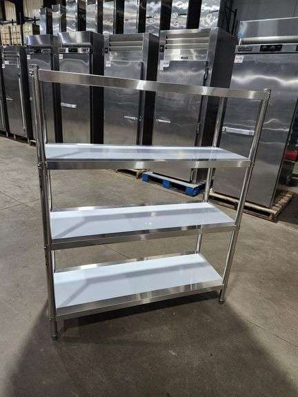 NEW 4-Tier Stainless Steel Shelving Unit – LIGHTWEIGHT - NexBid
