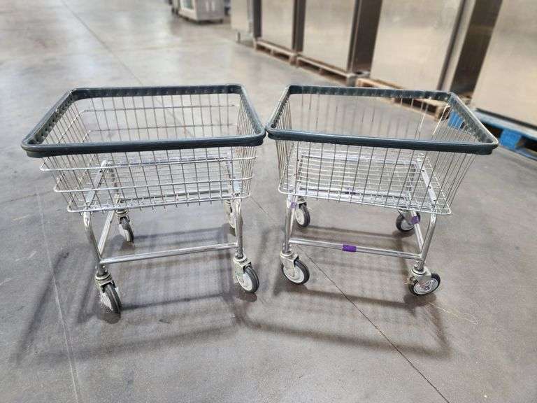 Bid is X 2 27" x 23" x 27" Chrome Utility Cart – Rolling Inventory ...