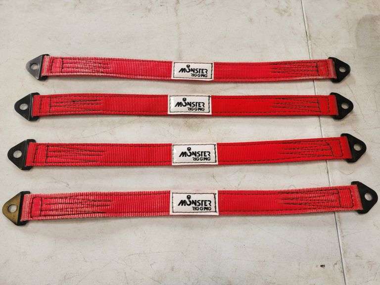 Bid x 4 Monster Rigging Nylon Limit Strap W Steel Buckles - NexBid