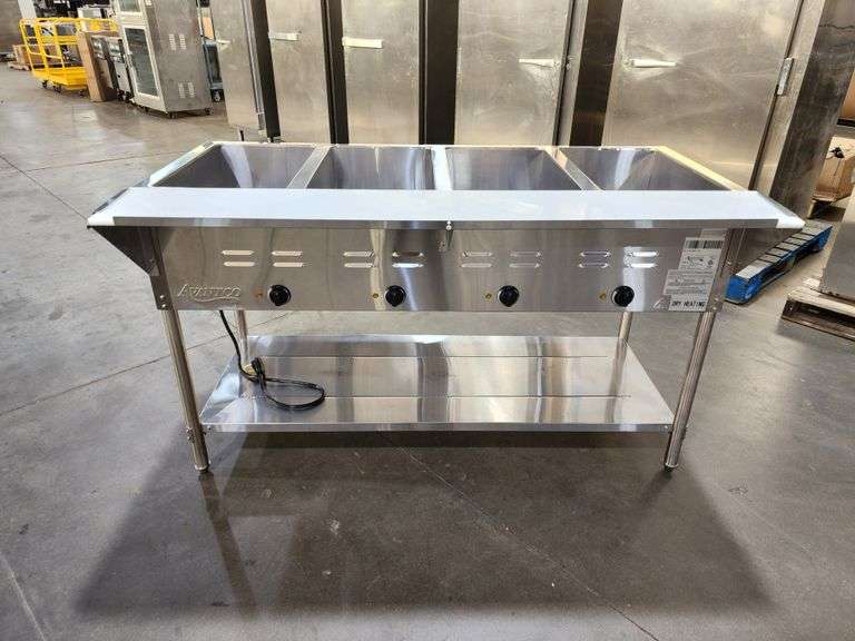 NEW Avantco 4-Pan Open Well Electric Steam Table w/ Undershelf – 120V ...