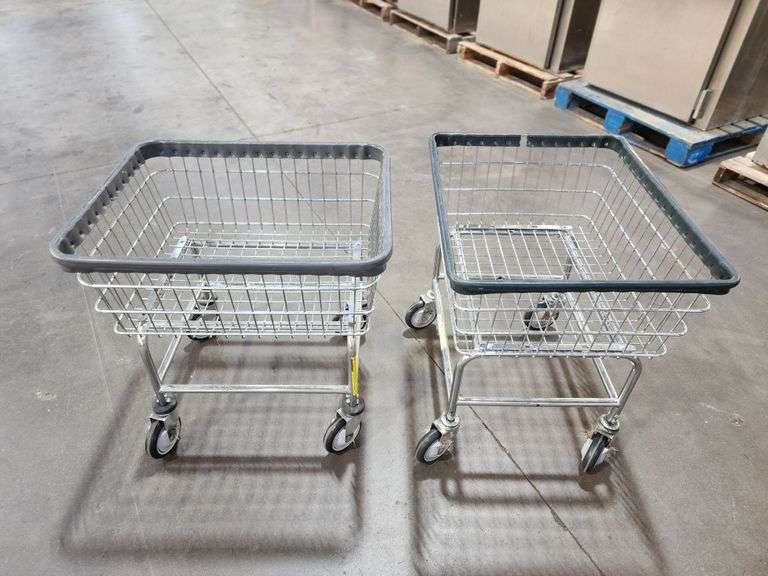 Bid is X 2 27" x 23" x 27" Chrome Utility Cart – Rolling Inventory ...