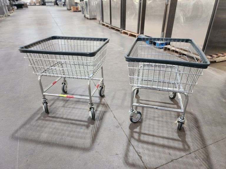 Bid is X 2 27" x 23" x 27" Chrome Utility Cart – Rolling Inventory ...