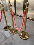 NEW – BID x 4 – Gold Stanchion Posts w/ Red Velvet Rope – 37.8" Tall ...