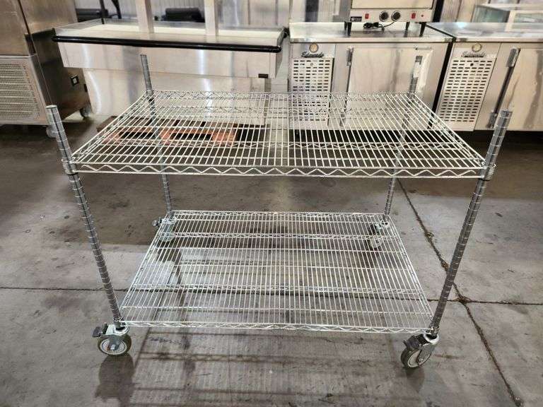 Chrome Wire Shelving Cart 48" X 30" X 40" - NexBid