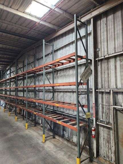 Bid x 9 – Heavy-Duty Warehouse Pallet Racking Sections – 20’ Uprights ...