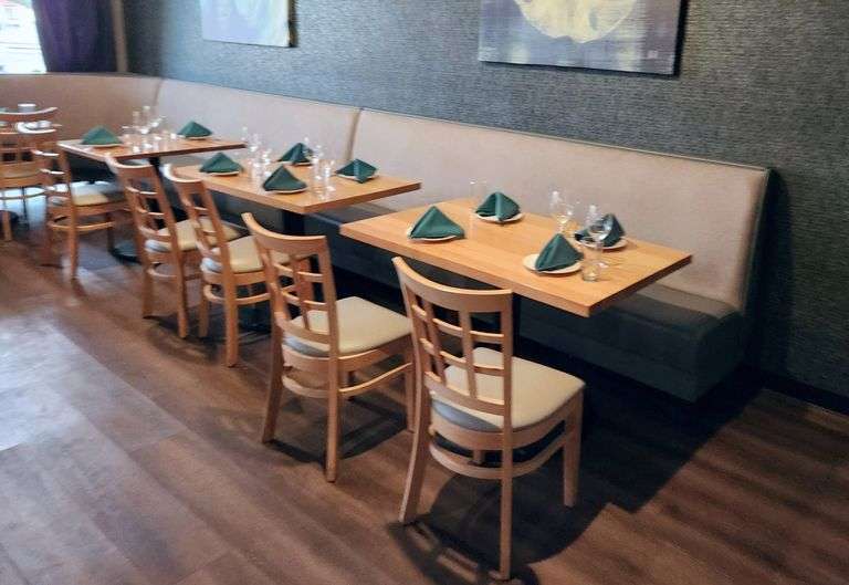 COMPLETE PREMIUM “L” SHAPE DINING BOOTH SETUP – Booths + Solid Wood ...